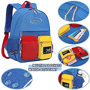 Ryushoyo 13-Inch Kids Backpack for Boys & Girls, Perfect for Daycare and Preschool, Toddler Bags Red Yellow Blue
