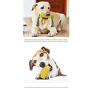 Generic Dog Chew Toys for Aggressive Chewer,Corn Interactive Squeaky Dog Toys for Puppy Medium Breed, Tough Rubber Dental Chew Dog Toys, Yellow