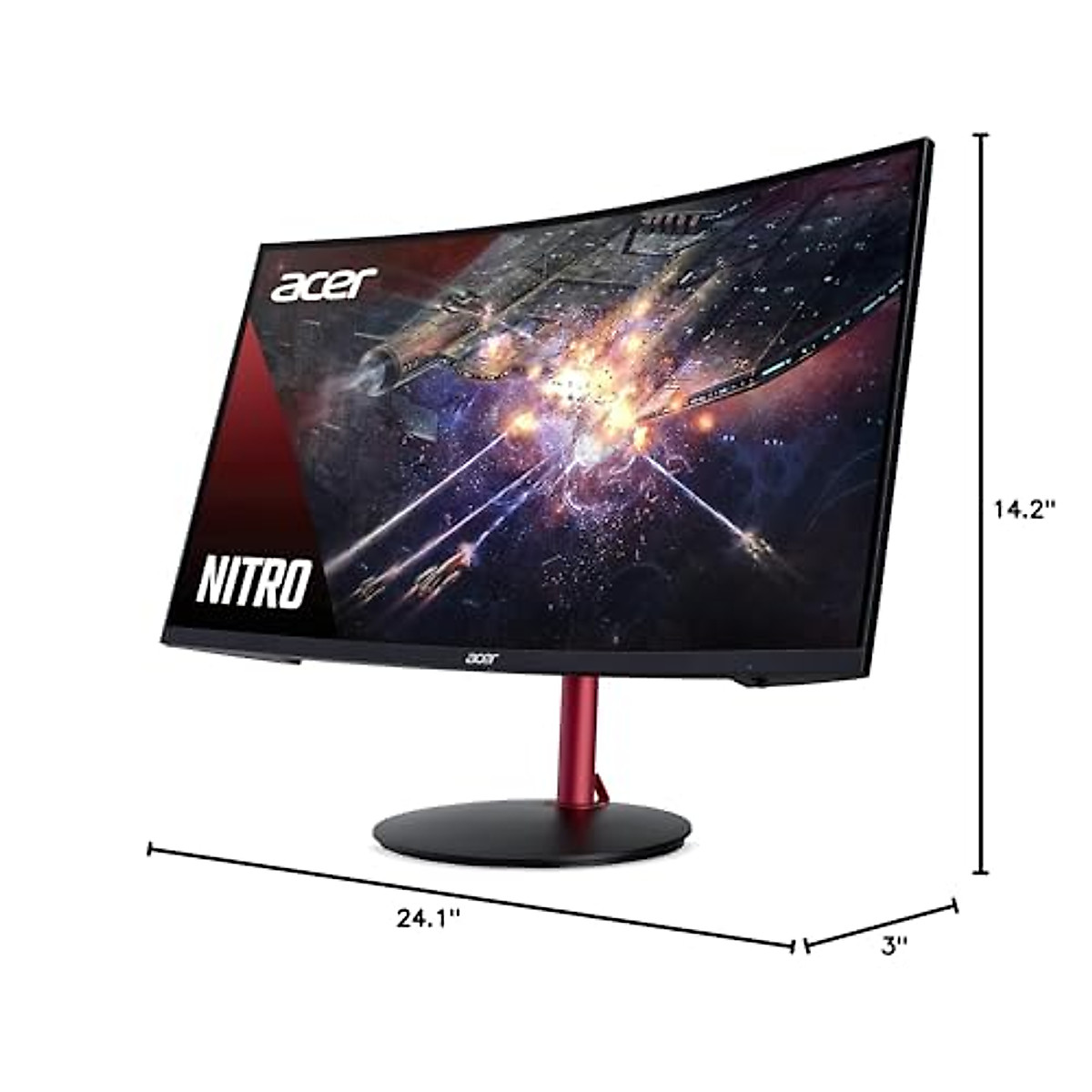Acer Nitro XZ272U Pbmiiphx 27" 1500R Curved Zero-Frame WQHD (2560 x 1440) Gaming Monitor | AMD FreeSync | Up to 165Hz | 4ms (G to G) | HDR 400 | 95% sRGB (1 x Display Port & 2 x HDMI 2.0 Ports)