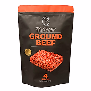 FOREVER FOODS Uncooked Freeze-Dried Ground Beef | Family Pack | Equivalent to 2 lbs.