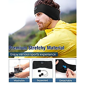 MUSICOZY Sleep Headphones Headband Bluetooth Headband Wireless Music Headband Headphones, Sports Sleeping Headphones Sleep Earbuds with HD Stereo Speakers Perfect for Insomnia Workout, Jogging, Yoga