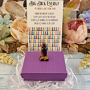 Big Dick Energy - Tigers Eye Crystal Penis Power Totem Gift Box (Small (1.4 Inch Long))