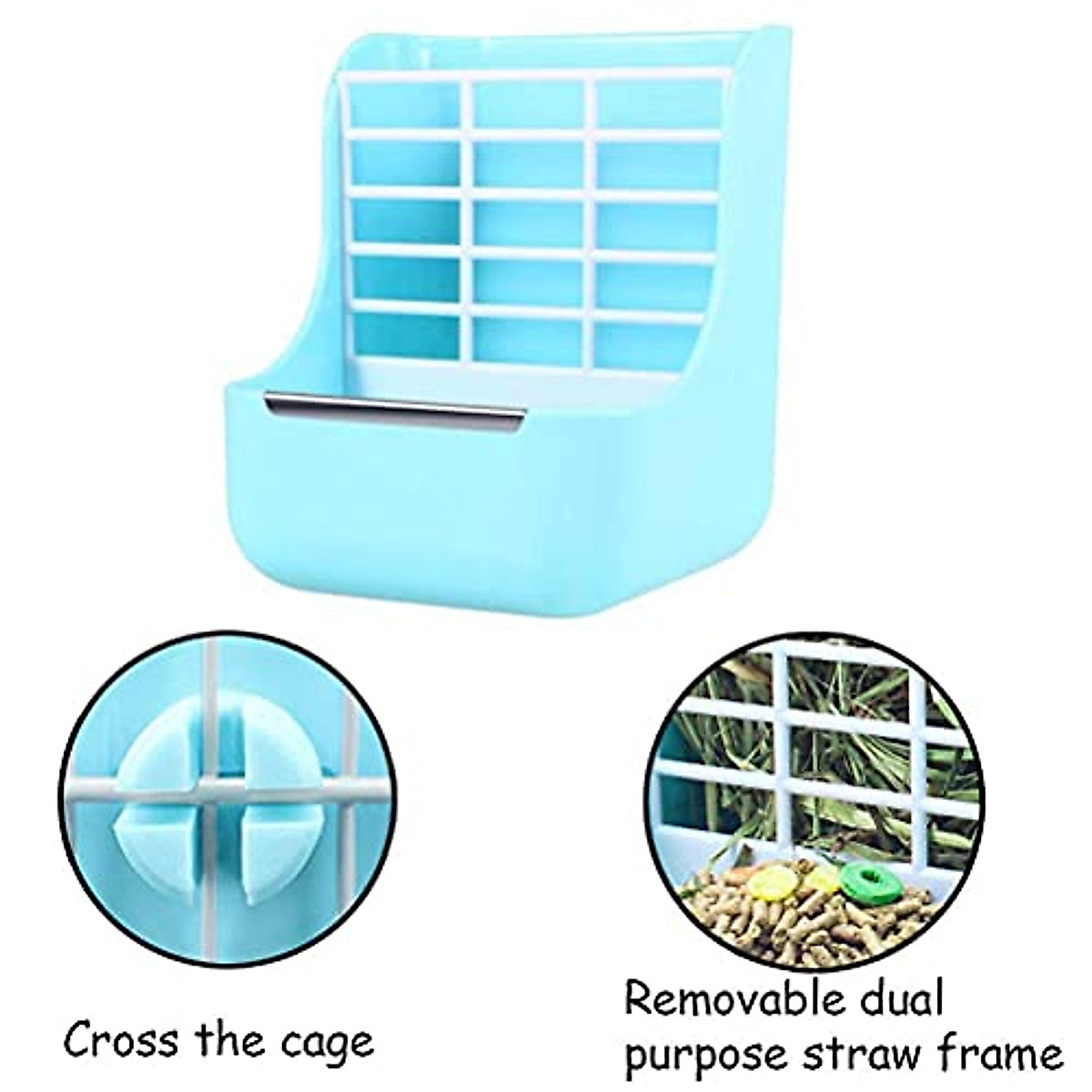kathson Rabbit Hay Feeder, Bunny Hay Feeder Hay and Food Feeder Bowls Manger Rack Pet Chew Toys Grass Cake for Bunny Guinea Pig Chinchilla Hamsters