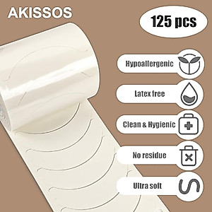 Foam Eye Pads for Lash Extensions - Akissos Gen II 125 Pcs Super Soft No Slip Lash Foam Pads Tape Under Eye Pads for Eyelash Extensions Lift Tech Professional Beauty Salon Supplies - 1 Rolls