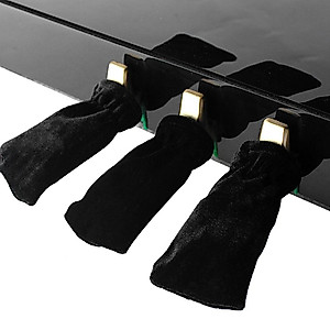 Tbest Plastic Covers Pedal Sleeves Piano,Piano Pedal Cover Foot Pad, 3 Pcs Pleuche Piano Pedal Protective Cover Case Musical Instruments Accessories(Black)