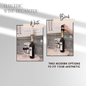 Sip & Shimmer Electric Wine Aerator, Modern Wine Aerator, Electric Wine Dispenser, Black & Gold Wine Pourer, Wine Pump, Automatic Wine Pourer, Re-chargeable, Wine Gifts, Gift for Mom Wife