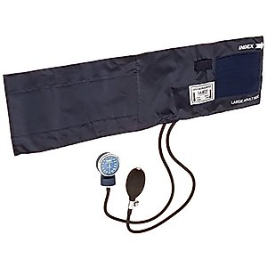 Labtron Labstar Latex-Free Sphygmomanometer - Manual Blood Pressure Monitor with Large Adult Cuff - Blue, 200X