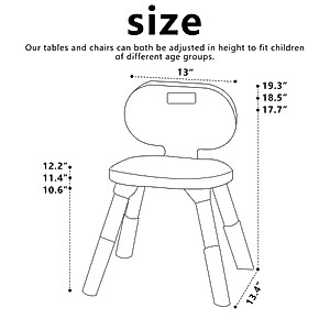 3 Level Height Adjustable Kids Chairs Plastic Preschool Chair Durable and Lightweight Child Chair with a Maximum Load Capacity of 130 pounds Suitable for Day Care, Classroom, and Home (1-Pack Beige)