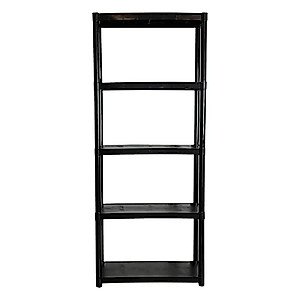 Juggernaut Storage 30"W x 14"D x 70"H 4-Shelf Resin Shelving Unit, 600 lb Capacity Black