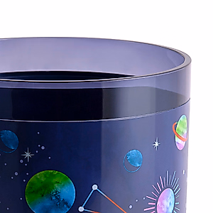 Allure Home Creation Starry Night Plastic Wastebasket/Trash Can 1.61 Gallons