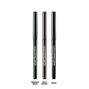 KISS New York Professional Retractable Eyeliner, Luxury Intense Highly Pigmented Eye Makeup, Long-Lasting, Water-Resistant, Smudge-Proof, Smooth Gliding (3 PACK, Blackest Black)