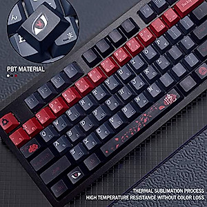 i Maifu Ray Akatsuki keycaps，Japanese keycaps，PBT Anime keycaps with Key Puller for Mechanical Gaming Keyboards