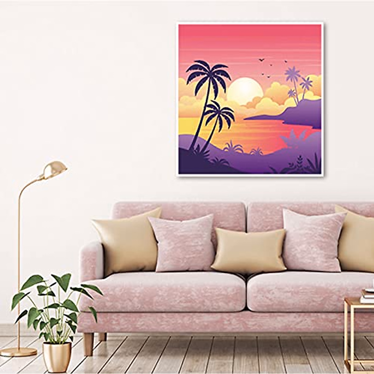 weharnc 4 Pack Paint by Number for Adults Landscape-Paint by Numbers for Adults Beginner,Seaside Sunset Scenery Paint by Number Perfect for Gift Home Wall Decor(8x8inch)