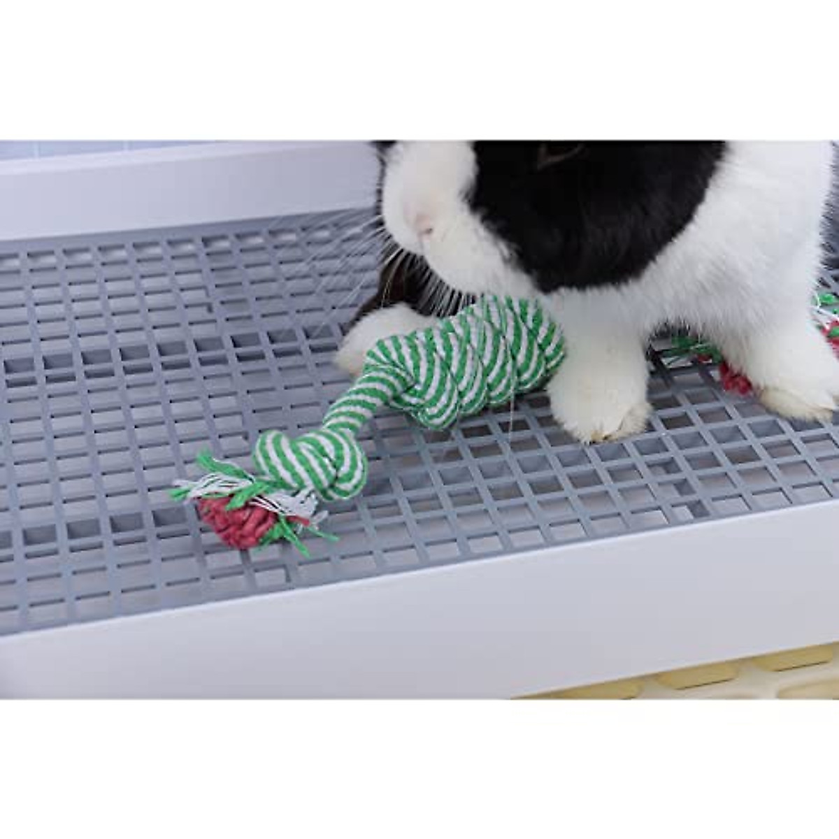 RUBYHOME Super Large Rabbit Litter Box 15" L x 12" W, Rabbit Potty Box Litter Pan for Cage, Extra Large Bunny Restroom Litter Tray Rabbit Toilet