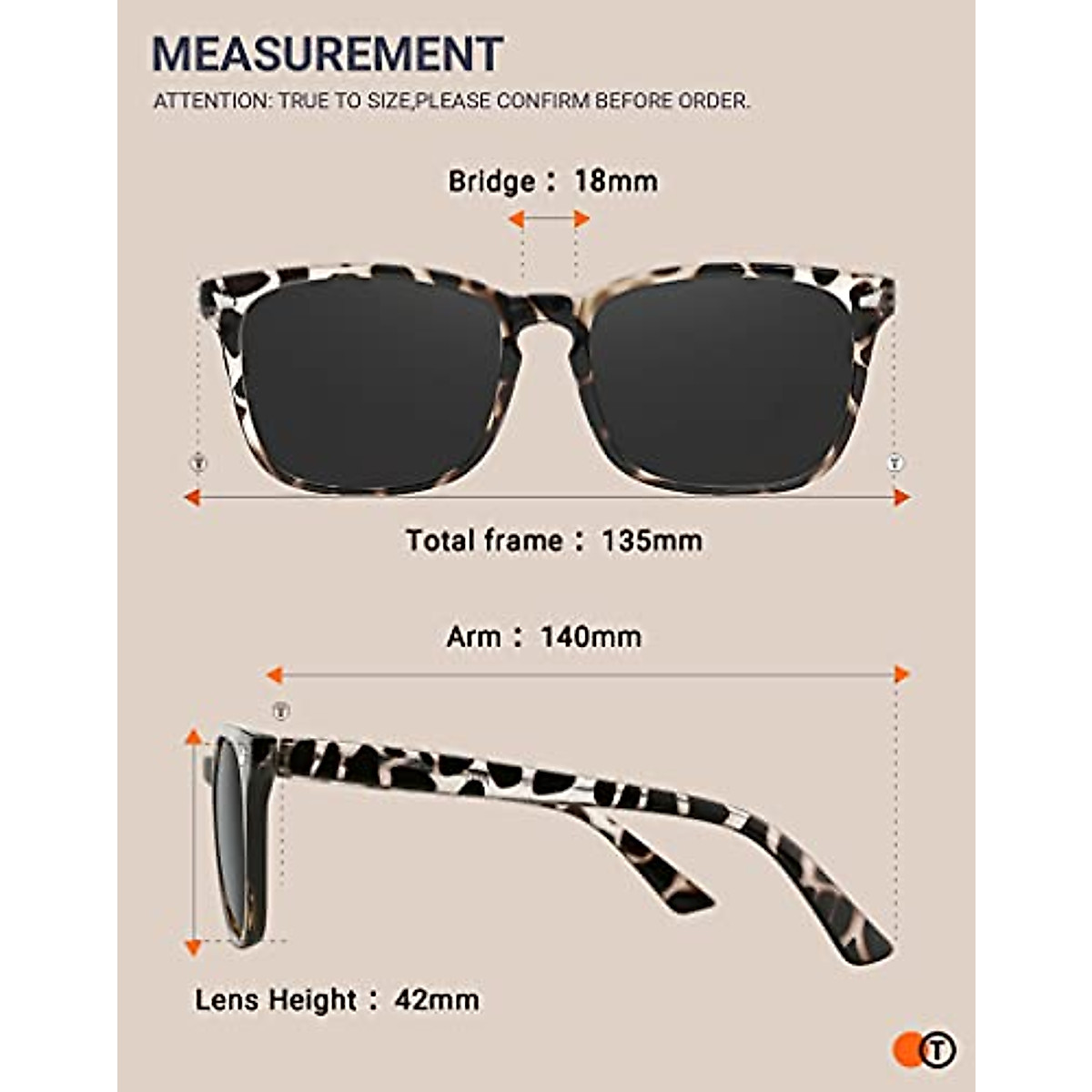 TIJN Polarized Sunglasses for Women Men Classic Trendy Stylish Sun Glasses 100% UV Protection
