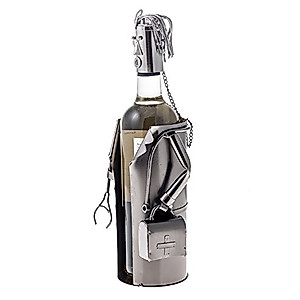 Fabulous Doctor (Holding a Stethoscope Plus a Doctors Case) Wine Bottle Holder , Genuine Hand Made ,Metal Figurine with a wine foil cutter and wine a stopper
