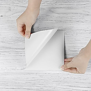 WallerCity Natural White Wood Peel & Stick Floor Planks 36"x6" Waterproof Self-Adhesive Vinyl Tiles for Bathroom & Kitchen (4PCS)