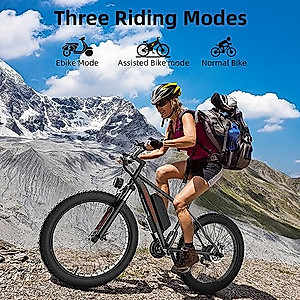 Stopsada High-Performance Electric Bike for Adults, 48V 750W Motor, 12Ah Lithium Battery, 21 Speeds, 26'' Fat Tires, LED Smart Meter, Electric Bicycle for Commuting and Off-Road Adventures