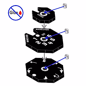 LITKO Space Wing Maneuver & Speed Dial | Compatible with Star Trek: Attack Wing | Black