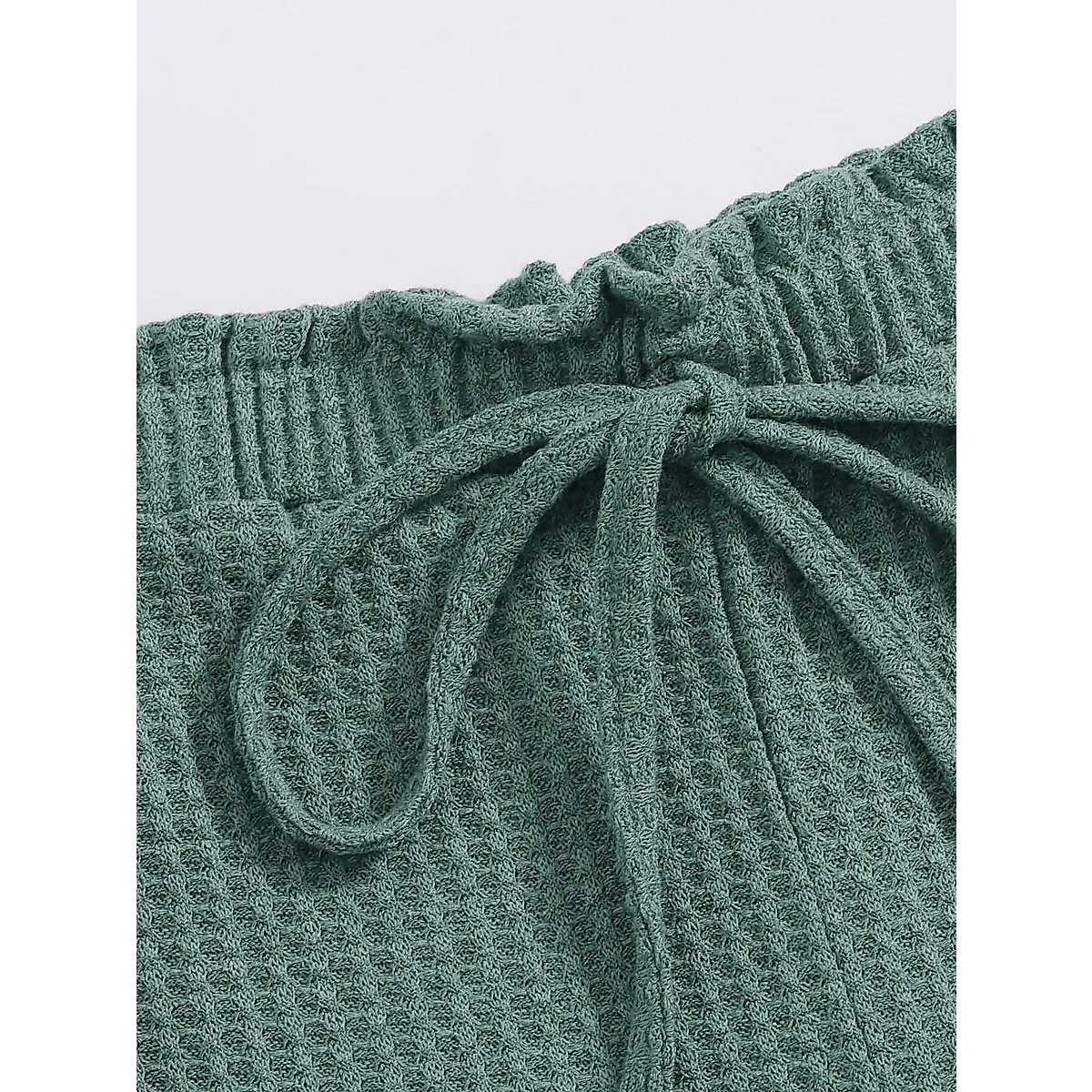 Floerns Women's Knit 2 Piece Lounge Set Shorts and Crop Tank Top Outfit Green L