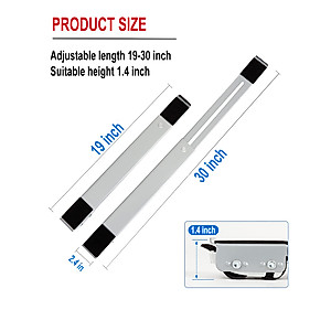 NATIFOT Appliance Rollers Appliance Wheels, 19-30 inch Extendable Furniture Dolly Mobile Roller, Load 660lb Refrigerator Roller Heavy Duty Sliders Mover Base for Dishwasher, Washer, Dryer (Grey)