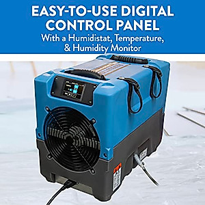 Dri-Eaz Revolution LGR Commercial Dehumidifier with Pump, Industrial, Compact, Crawlspace and Basement Drying, Durable, Portable, Blue, F413, Up to 17 Gallon Water Removal per Day