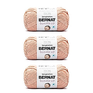 Bernat Bundle Up Apricot Yarn - 3 Pack of 141g/5oz - Polyester - 4 Medium (Worsted) - 267 Yards - Knitting, Crocheting & Crafts