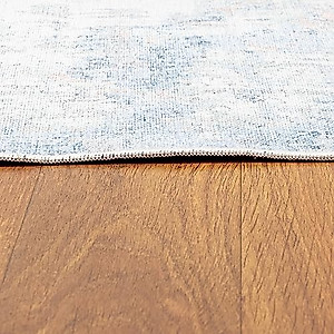 Super Area Rugs Modern Blue/Gray Machine Washable Rug - Crafted in USA - 8' X 10' Rectangle Pet/Kids Friendly Rug