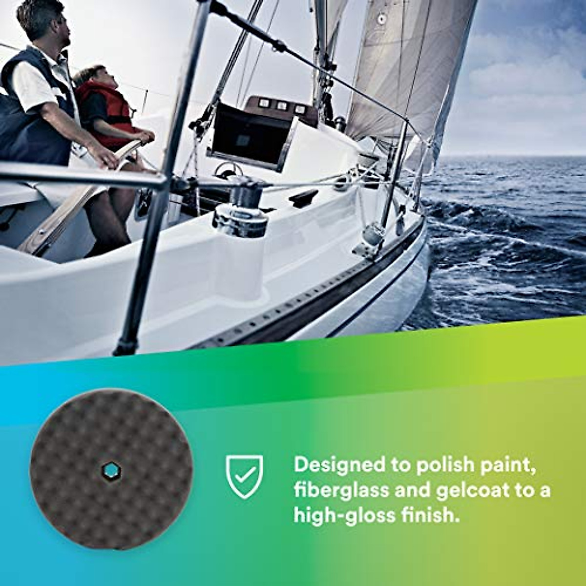 3M Perfect-It Foam Compounding Pad, 05707, 8 in, Hook & Loop Grip, Double-Sided, Polish Pad for Automotive, Professional-Grade Finish