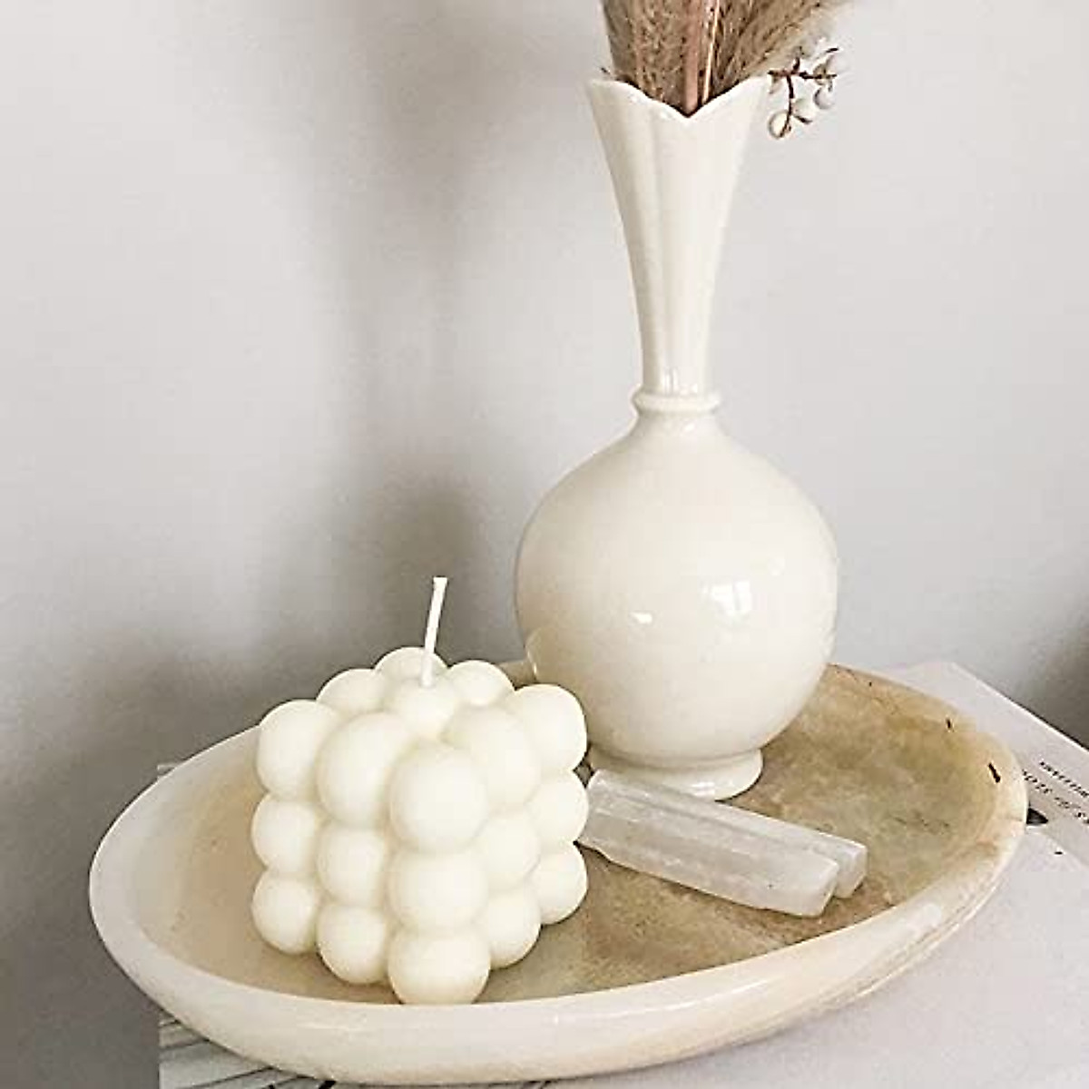 Hygge & Cwtch Bubble Candle | Handmade Soy Cube Candles Danish Pastel Room Decor Aesthetic Scented Aromatherapy Cute Shaped Decorations (Vanilla Cream, 1-Pack)