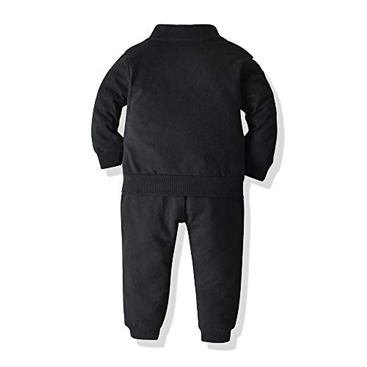 Moyikiss Studio Fashion Kids Baby Boys Girls Casual Clothes Zipper Sweatshirt+Trousers Set Striped Sportwear(Black,110/4T)
