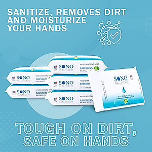 SONO Sanitizing Hand Wipes with Bergamot & Aloe Essential Oil - Stay Refreshed On-the-Go - Hand Cleaning Solution for a Pleasant and Thorough Sanitization Experience - 6 Packs of 20 Wipes Each