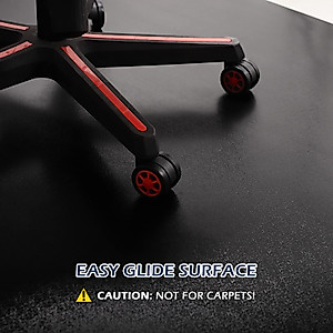 SALLOUS Chair Mat for Hard Floor, 63" x 51" Vinyl Office Chair Mat with Lip, Slip-Resistant Floor Protector Desk Mat for Home - Not for Carpet (Black)