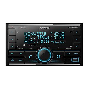 Kenwood DPX395MBT Double DIN in-Dash Digital Media Receiver with Bluetooth (Does not Play CDs) | Mechless Car Stereo Receiver | Amazon Alexa Ready - Black