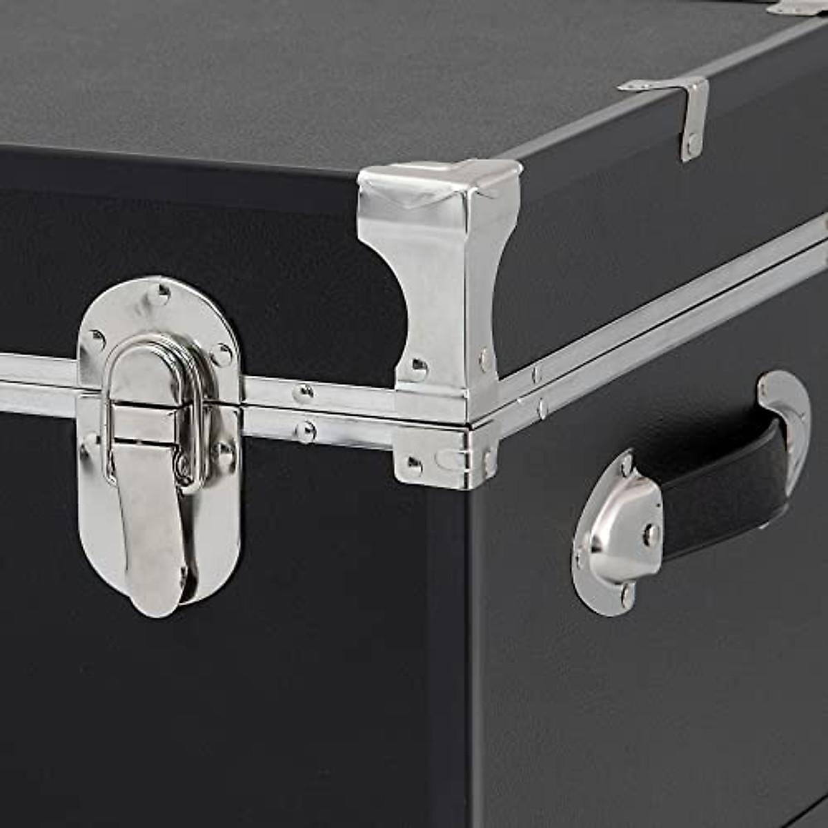 30" Trunk with Wheels & Lock, Wood Storage Container for Adults, Multiple Colors (Color : Black)