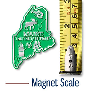 Maine Small State Magnet by Classic Magnets, 1.8" x 2.6", Collectible Souvenirs Made in The USA