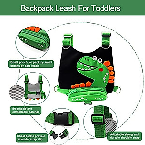 Hooyyene Toddler Harness Leash + Anti Lost Wrist Link, Child Safety Harness with Leash, Kids Walking Wristband Assistant Strap Belt for Boys, Girls and Babies Outdoor Activity