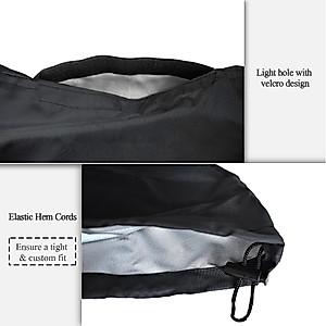 SoGuDio Design with Light Hole Bimini Top Cover,Suitable for 3-4 Bows Tops,Effectively Prevent The Erosion of UV,sea Water in Summer, Designed Resin Zipper Canopy,XL 81-101IN Black (ZYPZ-SJ-HS-002)