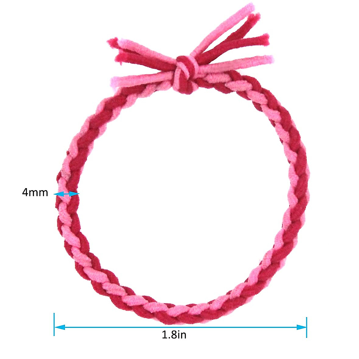 Braided Elastic Hair Ties Hair Ropes Rubber Bands Ponytail Holder Thick Thin Hair Scrunchies Accessories for Women Girls (Random Color) Pack of 100