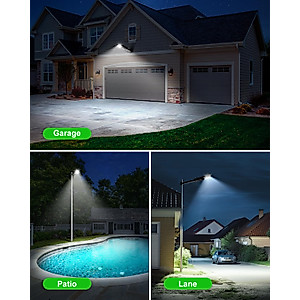 F-TECK Bright Solar Powered Street Lights Outdoor Motion Sensor Flood LED with Waterproof for Outside Backyard, Driveway, Parking Lot, Garage, Barn, Security Area Lighting with Remote Control Switch