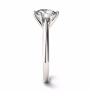 Charles & Colvard Created Moissanite 7.5mm Round Cut Solitaire Engagement Ring for Women | 1.5 cttw DEW | Lab Grown | Solid 14K White Gold with Rhodium | Size 5.5