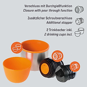 Esbit Stainless Steel Vacuum Flask with Double-Wall Insulation and Drinking Mug Lid - 0.5 Liter