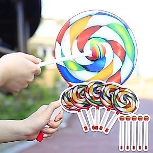 BQLZR 7.9" Lollipop Shape Hand Drum Percussion Musical Instruments Tool with Candy Drumstick Pack of 5