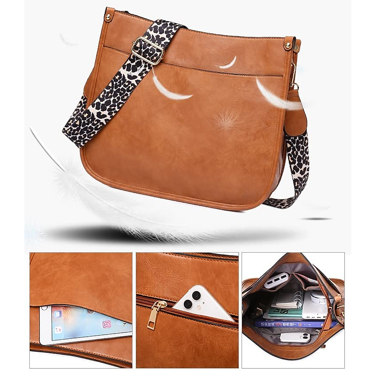 LMKIDS Purses and Handbags PU Leather Hobo Bags for Women Tote Bag Shoulder Bag with Adjustable Shoulder Strap (Cow Color)