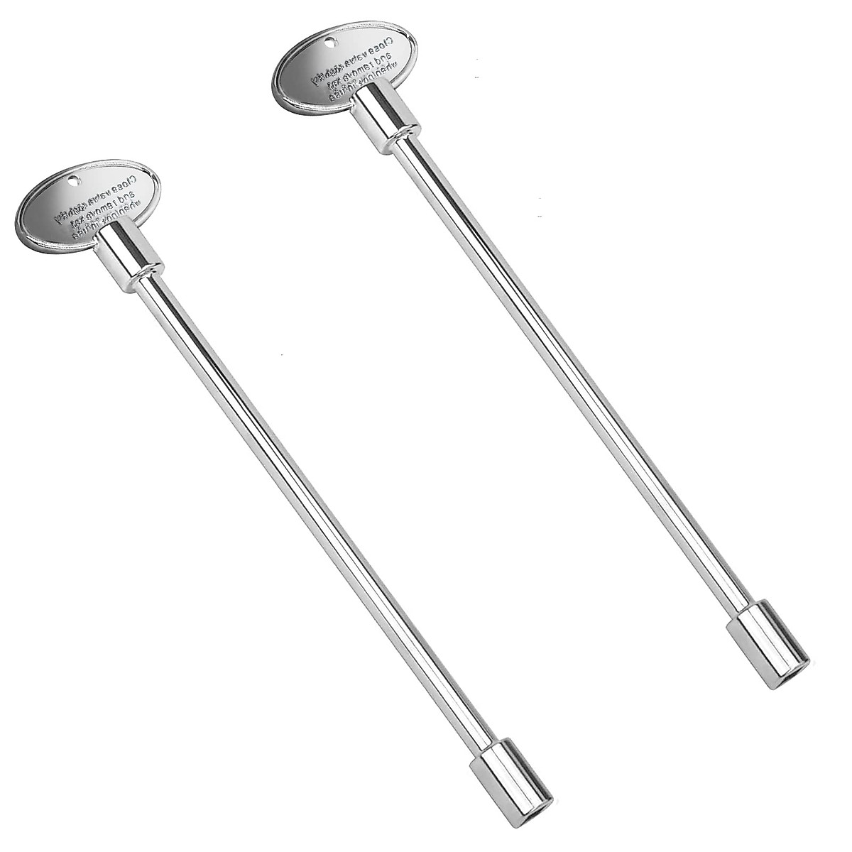 MOFLAME Outddor/Indoor Gas Valve Key for Gas Fire Pits and Fireplaces -8 inch Polished Chrome Gas Key Replacement Fits 1/4" Turn Ball Valve (Pack of 2)