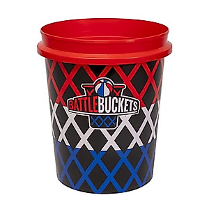 Battle Buckets Giant Yard Pong X Basket Ball Game with Durable Balls and Buckets - Outdoor Game for Lawn, Backyard and Beach - Set includes Buckets, Basket Balls and a Carrying Bag