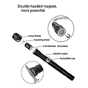 FZFR Magnetic Pickup Tool Lights - Telescoping Magnet Pick Up Gadget Tool with LED Lights for Men, DIY Handyman, car maintenance worker, electrical maintenance worker, birthday gift for boyfriend