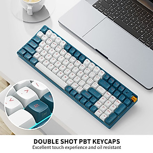 ROYALAXE X ProtoArc R100 Wireless Mechanical Keyboard, Hot-swappable Wired/Bluetooth 5.0/2.4G Wireless Keyboard w/RGB Backlit for Windows & Mac, PBT Keycaps, Multi-Device, Gateron G Yellow Pro Switch