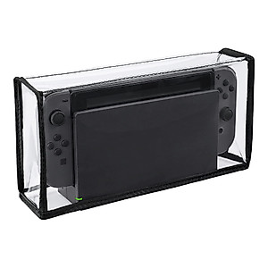 PlayVital Transparent Dust Cover for Nintendo Switch OLED, Waterproof Dust Guard for Nintendo Switch, Anti Scratch Dust Proof Cover Sleeve for Nintendo Switch & Switch OLED Charging Dock