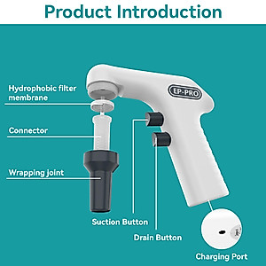Electric Pipette Controller, Digital Automatic Pipettor 6 Adjustable Speed EP-PRO Pipettor Aid Pump 0.1-100ml, Motorized Pipette Filler for Biology Chemical, 100‑240V(US Plug)